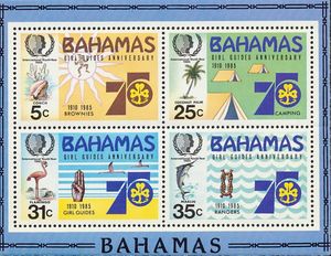 Stamp: Girl guide movement (Bahamas) (Girl Guides) Mi:BS BL45,Sn:BS ...