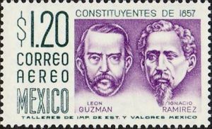 Stamp: Leon Guzmán (1821-1884), Ignacio Ramírez (1818-1879) (Mexico ...