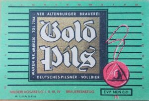 Drink Label: Gold Pils (VEB Altenburger Brauerei (im GK Leipzig ...