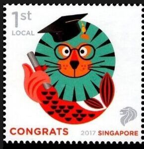 Stamp: Merlion Congrats (Singapore(Greetings from the Merlion) Mi:SG ...