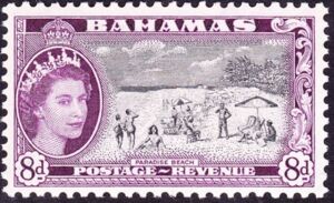 Stamp: Paradise Beach (Bahamas(Queen Elizabeth II and Landscapes Issue ...