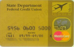 Bank Card: MasterCard Gold Miles C.U. In The Air (State Department ...