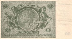 Banknote: 50 Reichsmark (Germany) (1945 E.Reissue - Reichsbank Offices ...