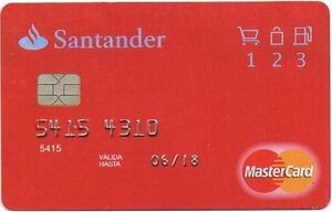 Bank Card: Santander 1 2 3 (Banco de Santander, SpainCol:ES-MC-0251.02