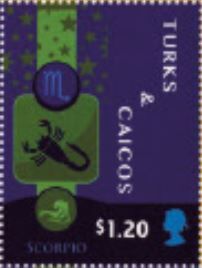 Stamp: Scorpio (Turks and Caicos Islands(Zodiac (2014)) Mi:TC 1941,Sn ...