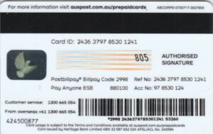 Bank Card: Load & Go Reloadable (Heritage Bank Limited, AustraliaCol:AU ...