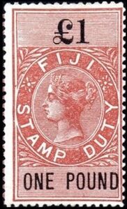 Stamp: Queen Victoria (1819-1901) facing left (Fiji: Revenue Stamps ...