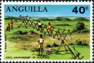 Stamp: Monkey bridge (Anguilla(Scouting) Mi:AI 97,Sn:AI 97,Yt:AI 66,Sg ...