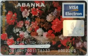 Bank Card: Visa Electron (Abanka, SloveniaCol:SI-VE-0012