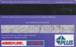 Bank Card: Abbey National (Abbey National, United Kingdom of Great ...