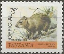 Stamp: Rock Hyrax (Procavia capensis) (Tanzania(Official stamps (1980 ...