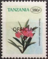 Stamp: Nerium oleander carneum (Tanzania(Official stamps (1997)) Mi:TZ ...