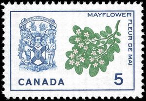 Stamp: Mayflower and Arms of Nova Scotia (Canada(Provincial Emblems) Mi ...