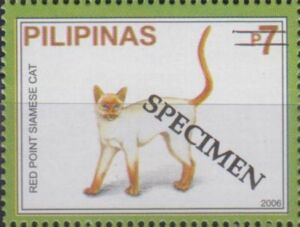 Stamp: Red Point Siamese (Felis silvestris catus) (PhilippinesMi:PH SPC3841