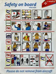 Safety Card: Airbus A320 (Air Malta, MaltaCol:AMC-MT-0009
