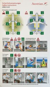 Safety Card: Airbus A320 (Austrian Airlines, AustriaCol:AUA-AT-0046