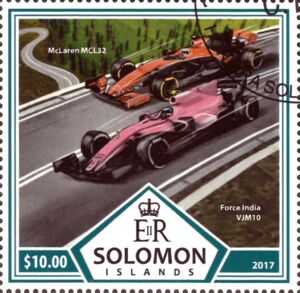 Stamp: Racing Cars (Solomon Islands(Formula 1 (2017)) Mi:SB 4559,Yt:SB ...