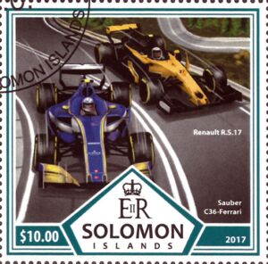 Stamp: Racing Cars (Solomon Islands(Formula 1 (2017)) Mi:SB 4560,Yt:SB ...