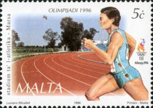 Stamp: Athletics - Marsa Sports Complex (Malta(Summer Olympic Games ...