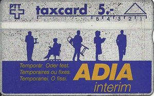 Phonecard: Adia Interim (Swisscom, Switzerland(Private cards (Landis ...