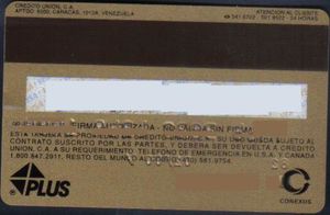 Bank Card: BancUnion (Banc Union, Venezuela) Col:VE-VI-0303-1