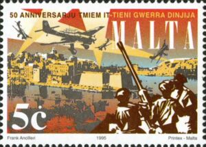 Stamp: Junkers Ju 87B "Stuka" Dive Bombers and Anti-aircraft Guns ...