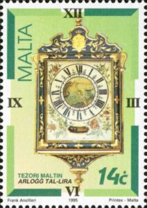 Stamp: Arloġġ Tal-lira (Clock) (Malta(Treasures of Malta: Antique ...