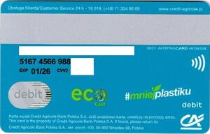 Bank Card: Panda (Credit Agricole Bank Polska, PolandCol:PL-MC-0656.01