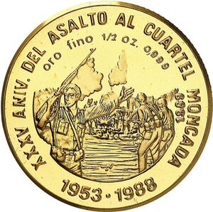 Moneda: 50 Pesos (Assault of the Moncada Garrison) (Cuba(1989 - Assault ...