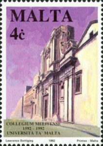 Stamp: Collegium Melitense Building, Valletta (Malta(400th Anniversary ...