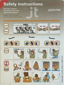 Safety Card: Boeing 737-800 (Jet Time, DenmarkCol:JTG-DK-0001