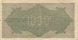 Banknote: 1,000 Mark (Germany(1922 3rd Issue - Reichsbanknote, Republic ...