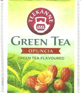 Tea Bag: Green Tea Opuncia, bs upside down, 1882 logo, mat (Teekanne ...