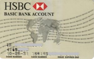 Bank Card: Hsbc - Basic Bank Account (HSBC, United Kingdom of Great ...