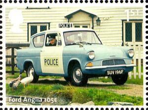 Stamp: Ford Anglia 105e (United Kingdom of Great Britain & Northern ...