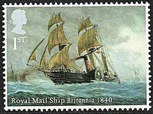 Stamp: Royal Mail Ship - Britannia 1840 (United Kingdom of Great ...