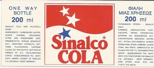 Drink Label: Sinalco Cola (G.S.Tachliabouris, GreeceCol:GR-SODA-001275