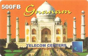 Phonecard: Taj Mahal 500 (Gnanam in yellow - blue logo on the right ...