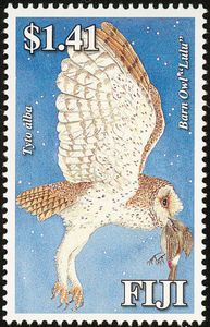 Stamp: Barn Owl (Tyto alba "lulu") (Fiji(Barn Owl (Tyto alba)) Mi:FJ ...