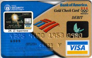 Bank Card: Gold Check Card Visa (Bank of America, United States of ...