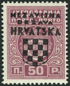 Stamp: Overprint on Postage Due Stamp (Croatia) (Postage Due ...