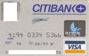 Bank Card: Citibank (Citibank International plc, PortugalCol:PT-VI-0075.02