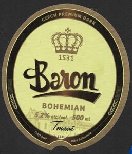 Drink Label: Baron (Pivovar Kácov, Czech RepublicCol:CZ-BEER-053270