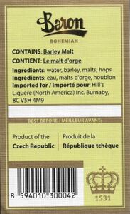 Drink Label: Baron (Pivovar Kácov, Czech RepublicCol:CZ-BEER-053270