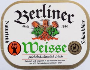 Drink Label: Berliner Weisse (VEB Getränkekombinat Berlin, Germany, Democratic Republic (DDR)Col ...