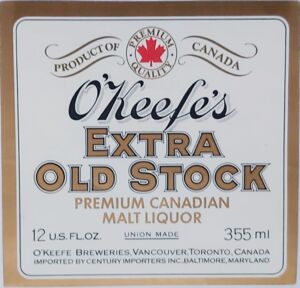 Drink Label: Extra Old Stock Premium Canadian Malt Liquor (Carling O ...