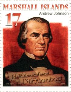 Stamp: Andrew Johnson (1808-1875), 13th & 14th Amendments (Marshall ...
