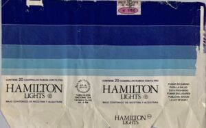 Paquete de Cigarrillos: Hamilton Lights (PerúCol:PE-CT-0047