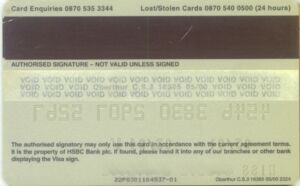 Bank Card: HSBC Visa (HSBC, United Kingdom of Great Britain & Northern ...