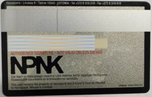 Bank Card: Npnk (Hansapank, EstoniaCol:EE-VE-0056
